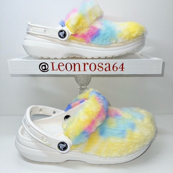 CROCS | Shoes | Crocs Classic Fur Sure Yellow Tie Dye Size 8w | Poshmark
